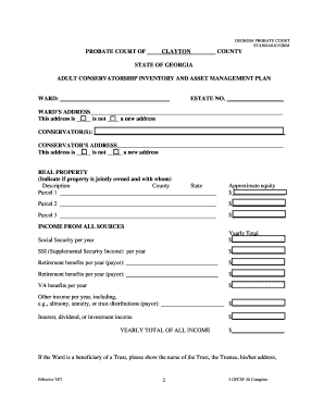 Fillable Online Adult Conservatorship Inventory and Asset Management ...