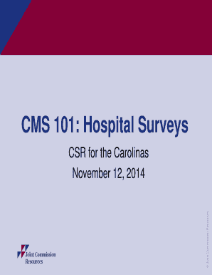 Fillable Online CMS 101: Hospital Surveys Fax Email Print - pdfFiller