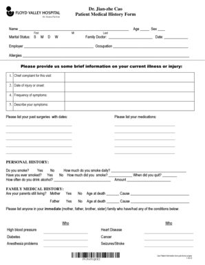 Fillable Online avera Cao Patient Information form - Avera Health ...