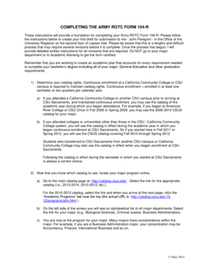 Fillable Online csus COMPLETING THE ARMY ROTC FORM 104-R - Sacramento ...