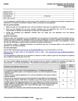 Fillable Online TOURIST AND BUSINESS VISITOR STREAM Fax Email Print - pdfFiller