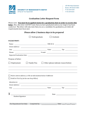 Fillable Online umb Graduation Letter Request Form - umbedu Fax Email ...