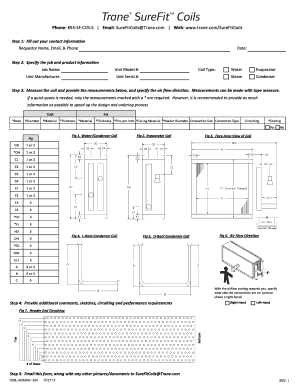 Fillable Online Trane Custom Bent Coil Form - Rev0xlsx Fax Email Print ...