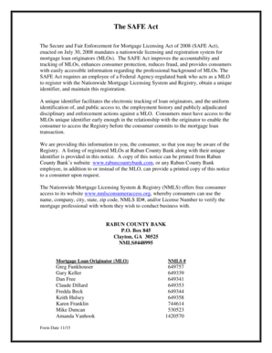 Fillable Online The Secure and Fair Enforcement for Mortgage Licensing ...