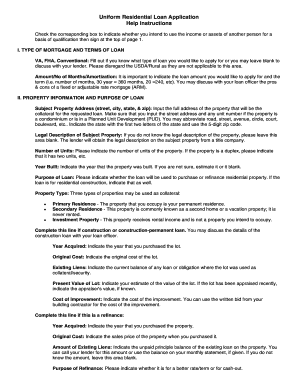 Fillable Online 2 - Uniform Residential Loan Application Help Instructions Fax Email Print ...