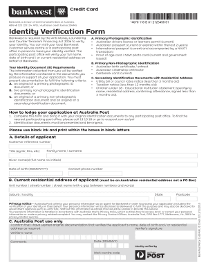 Fillable Online Credit Card Identity Verification Form Fax Email Print ...