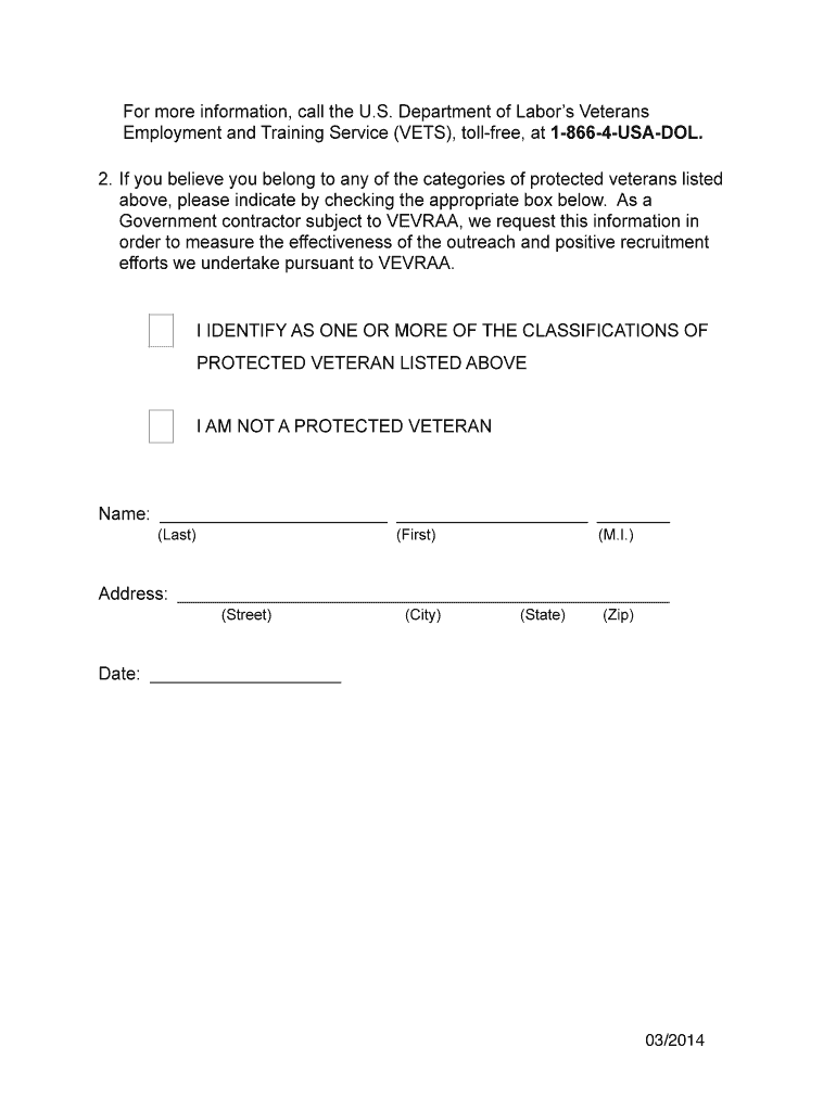 Fillable Online Pre-Offer Vets Self-Identify Fax Email Print - pdfFiller