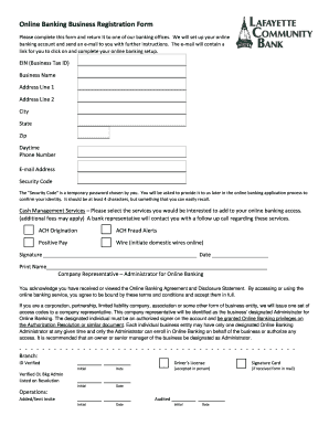 Fillable Online Online Banking Business Registration Form Fax Email ...