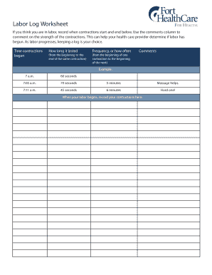 Fillable Online Labor Log Worksheet Fax Email Print - pdfFiller