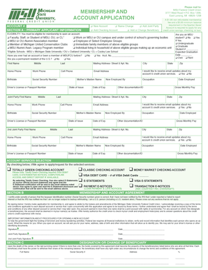 Fillable Online msufcu Please mail to MEMBERSHIP AND ACCOUNT ...