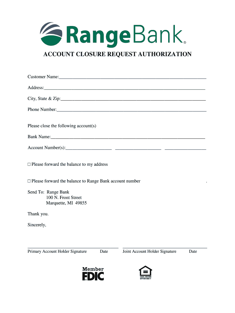 Fillable Online Account Closure Request.doc Fax Email Print - pdfFiller