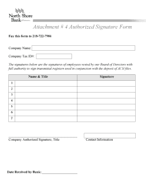 Fillable Online Attachment 4 Authorized Signature Form Fax Email Print ...