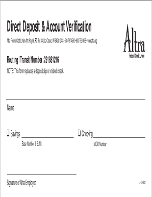 Fillable Online Direct Deposit Account Verification Fax Email Print ...