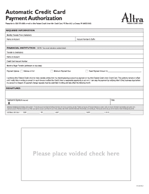 Fillable Online Automatic Credit Card Payment Authorization Fax Email ...