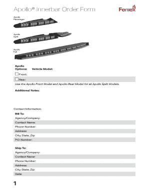 Fillable Online Apollo Innerbar Order Form - Blue Star Lights Fax Email ...