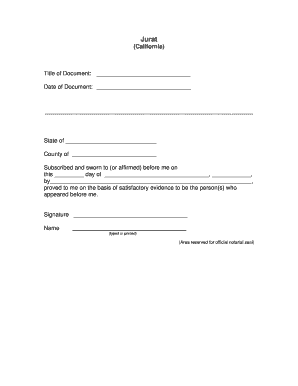 Fillable Online Jurat California - ortccom Fax Email Print - pdfFiller