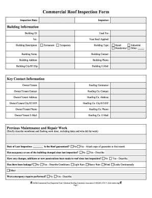 Fillable Online Commercial Roof Inspection Form - ComplyAbility Fax ...
