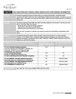 Fillable Online firstlightfcu Rev 1110 FACTS WHAT DOES FIRSTLIGHT ...