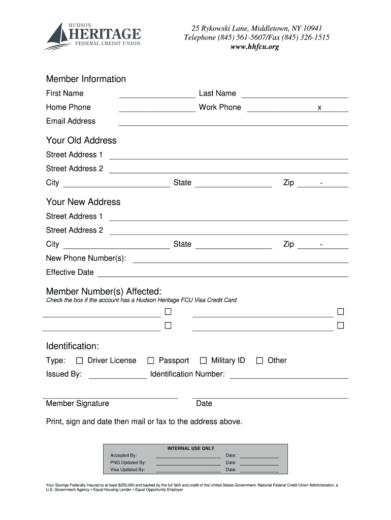 Fillable Online hhfcu 25 Rykowski Lane, Middletown, NY 10941 Fax Email ...