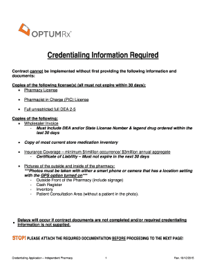 Fillable Online Credentialing Form - Optumcom Fax Email Print - pdfFiller