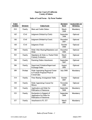 Fillable Online solano courts ca Of Local Forms - By Number Fax Email ...