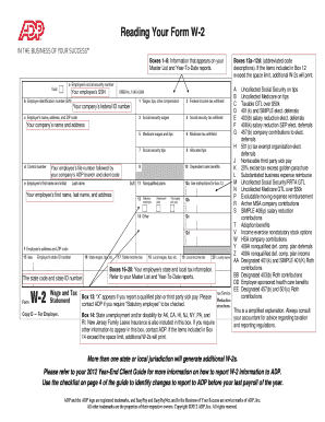 Fillable Online Reading Your Form W-2 - Human Resource Management Fax ...