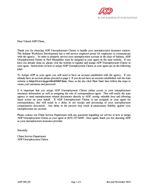 Fillable Online Dear Valued ADP Client, Thank you for choosing ADP ...