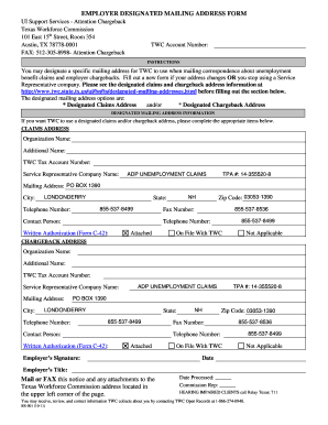 Fillable Online EMPLOYER DESIGNATED MAILING ADDRESS FORM Fax Email ...