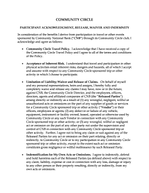 Fillable Online Community Circle Acknowledgment FormDOC Fax Email Print ...