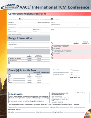 Fillable Online aacei AACE International TCM Conference Fax Email Print ...