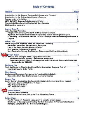 Fillable Online aiaa Table of Contents - aiaaorg Fax Email Print ...