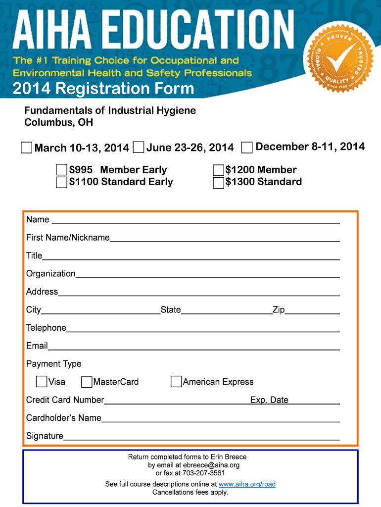 Fillable Online aiha Fundamentals of Industrial Hygiene Fax Email Print ...