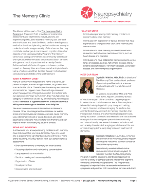 Fillable Online The Memory Clinic Fax Email Print - pdfFiller