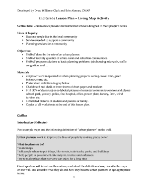 Fillable Online planning 2nd Grade Lesson Plan Living Map Activity Fax ...