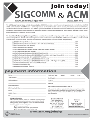 Fillable Online acm Join today SIG COMM ACM - acm Fax Email Print ...