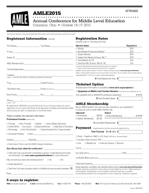 Fillable Online amle Registrant Information Registration Rates Fax ...