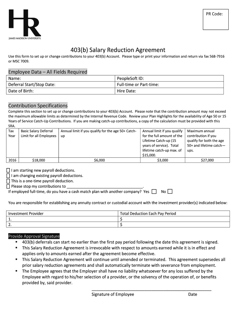 Fillable Online jamesmadisonuniversity Use this form to set up or ...