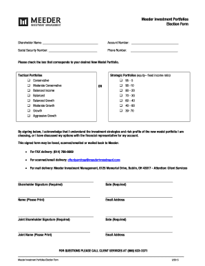 Fillable Online MIP Election bFormb - Meeder Financial Fax Email Print ...