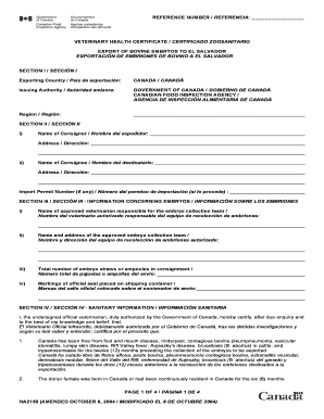 Fillable Online inspection gc CANADA CANAD - Canadian Food Inspection ...