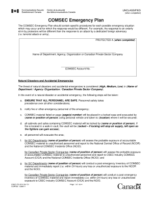 Fillable Online COMSEC Emergency Plan Fax Email Print - pdfFiller