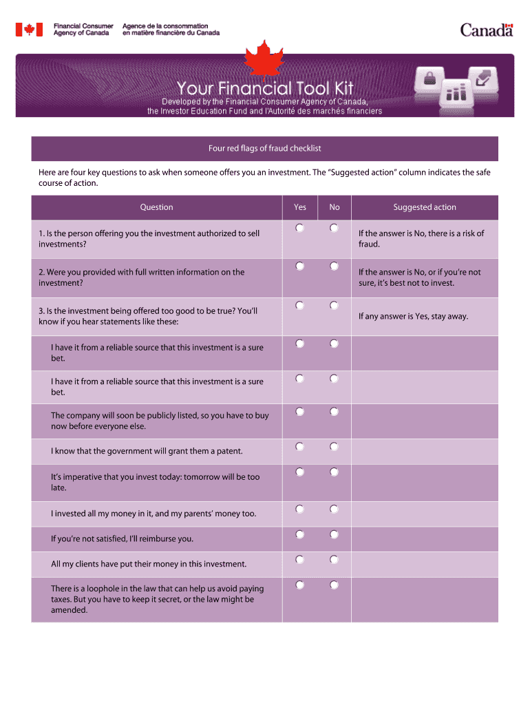 Fillable Online Four red flags of fraud checklist Here are four key Fax ...