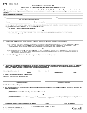 Fillable Online Revocation of Election to Pay for Prior Pensionable ...