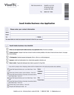 Fillable Online saudi-arabia visahq co Saudi Arabia Visa Application ...