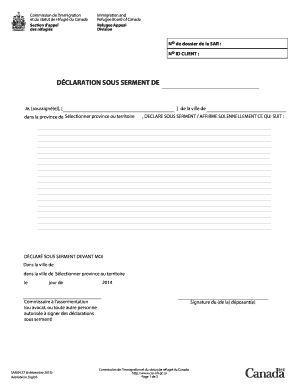 Fillable Online irb-cisr gc DCLARATION SOUS SERMENT DE - irb-cisrgcca ...