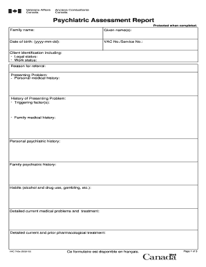 Fillable Online Psychiatric Assessment Report Fax Email Print - pdfFiller