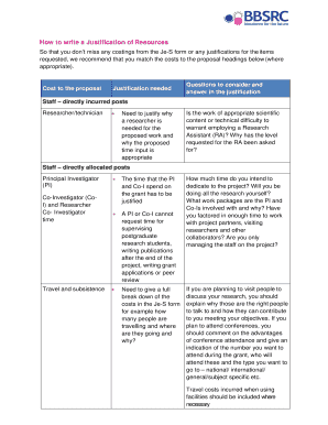 Fillable Online How to write a Justification of Resources Fax Email ...