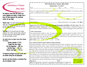 Fillable Online 2015 Ambulance Chaser Bike Ride Ambulance Chaser Bike ...