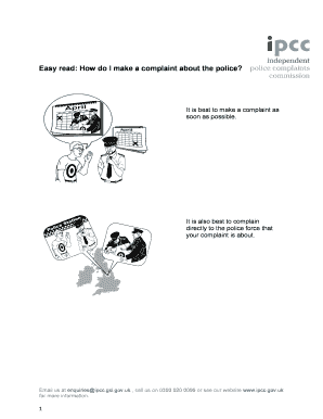 Fillable Online Easy read: How do I make a complaint about the police ...