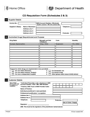 Fillable Online CD Requisition Form Schedules 2 3 Fax Email Print ...