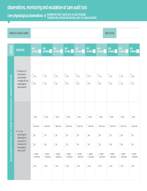 Fillable Online Observations monitoring and escalation of care audit ...